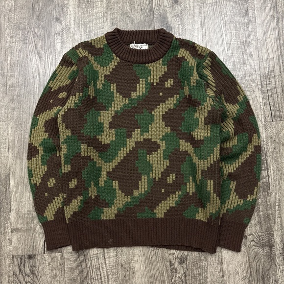 Duck Bay | Sweaters | Vintage 8s Duck Bay Camo Camouflage Pattern Knit ...
